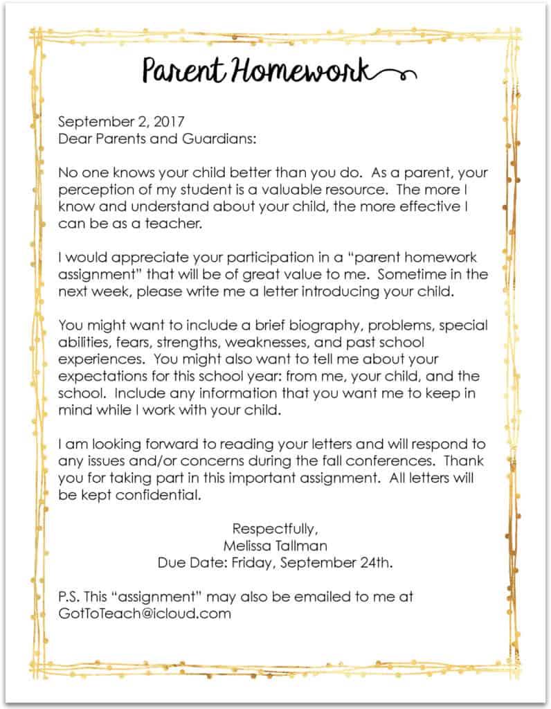 Teachers You Must Send This Letter Home On The First Day Of School 