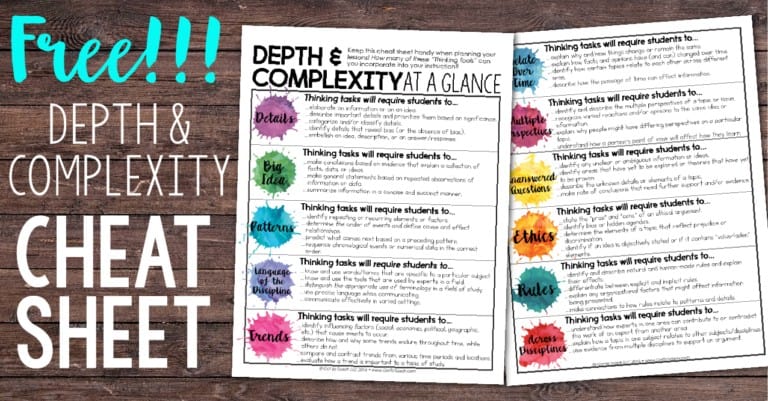 Depth and Complexity • Teacher Thrive