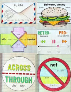 Prefixes and Suffixes Interactive Notebook • Teacher Thrive