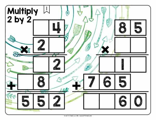 Math Tiles: Multiply 2 by 2 • Teacher Thrive