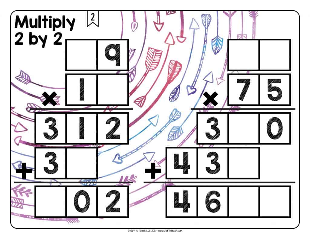 Math Tiles: Multiply 2 by 2 • Teacher Thrive