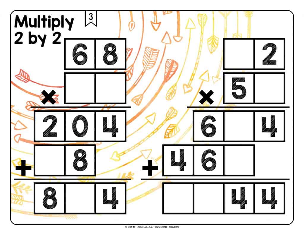 Math Tiles: Multiply 2 by 2 • Teacher Thrive