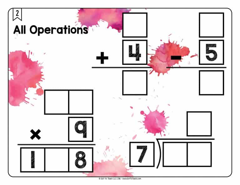 Math Tiles: All Operations (Add, Subtract, Multiply & Divide) • Teacher ...