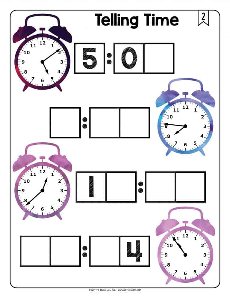 Math Tiles: Telling Time • Teacher Thrive