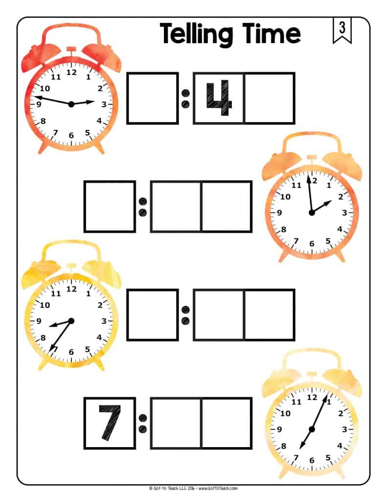 Math Tiles: Telling Time • Teacher Thrive