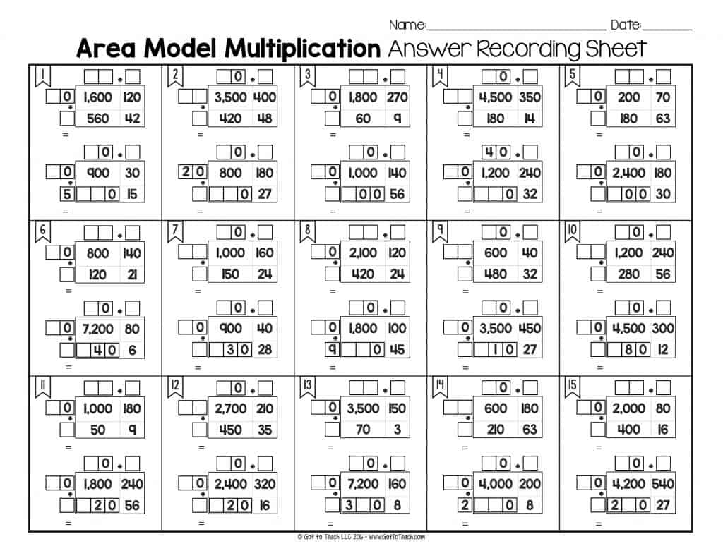 Math Tiles: Area Model Multiplication • Teacher Thrive