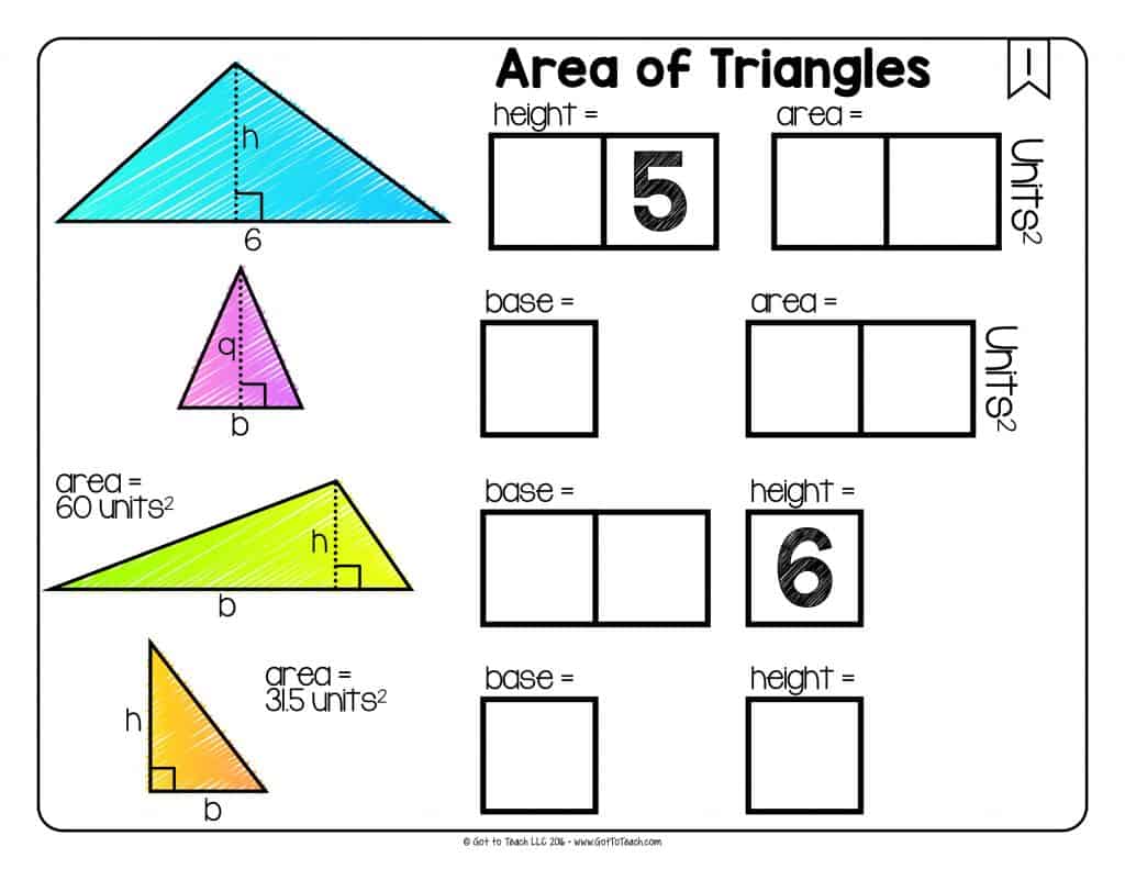 Math Tiles: Area of Triangles • Teacher Thrive