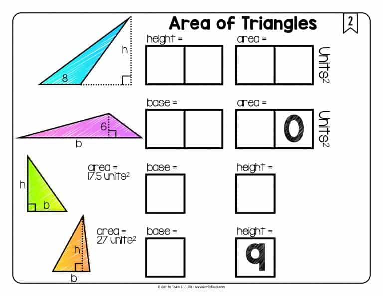 Math Tiles: Area of Triangles • Teacher Thrive