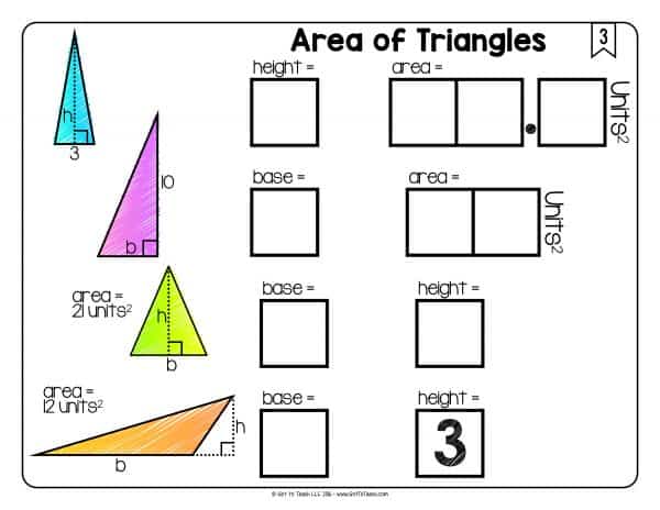Math Tiles: Area of Triangles • Teacher Thrive