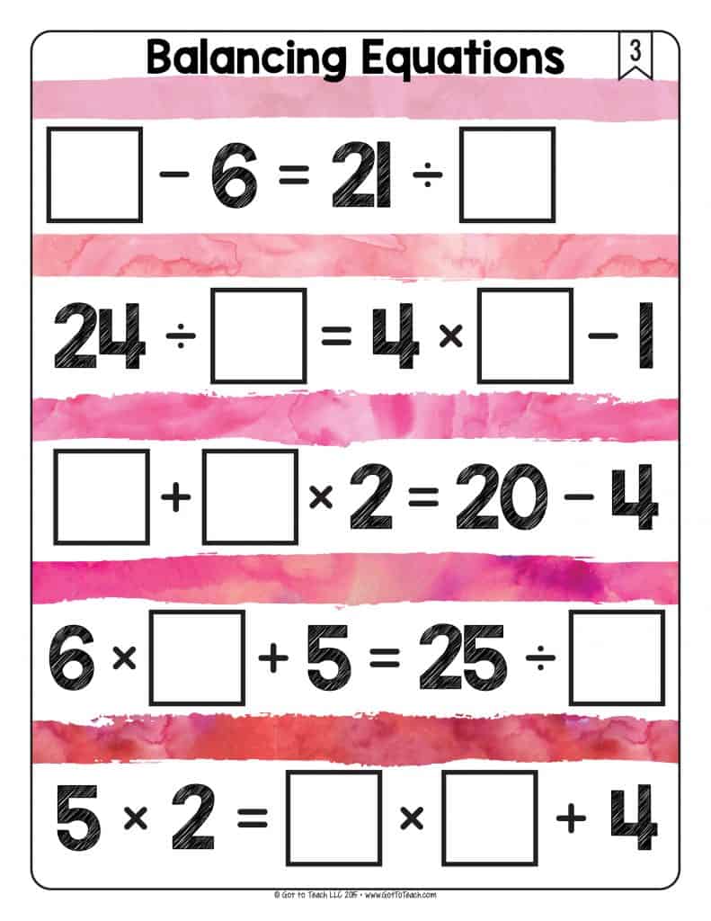 Math Tiles: Balancing Equations • Teacher Thrive