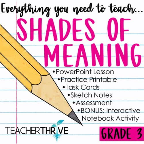 Third Grade Grammar: Shades of Meaning • Teacher Thrive