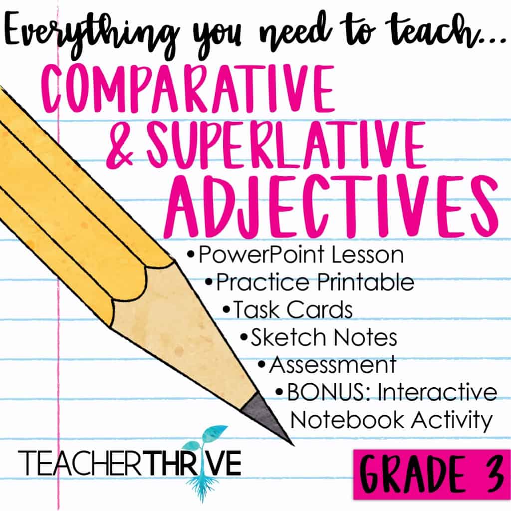 Third Grade Grammar: Comparative and Superlative Adjectives • Teacher ...