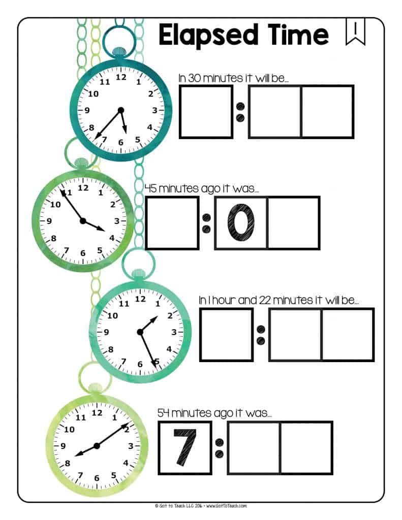 Math Tiles: Elapsed Time • Teacher Thrive