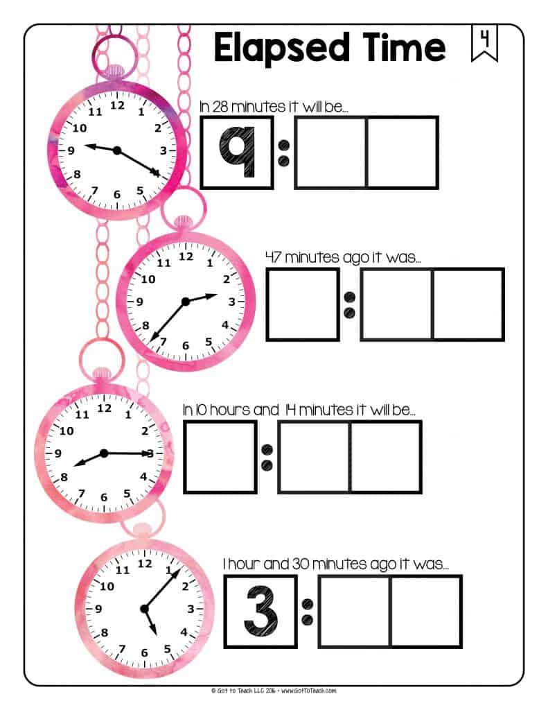 Math Tiles: Elapsed Time • Teacher Thrive