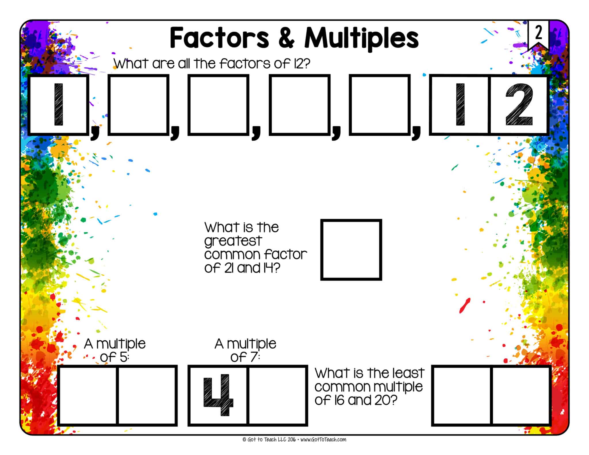 Math Tiles Factors And Multiples Teacher Thrive