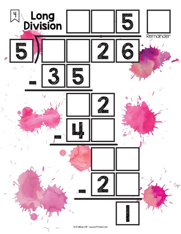 Math Tiles: Long Division • Teacher Thrive