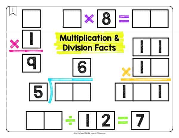 Math Tiles: Multiplication and Division Facts • Teacher Thrive