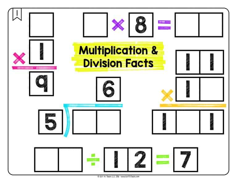 Math Tiles: Multiplication and Division Facts • Teacher Thrive
