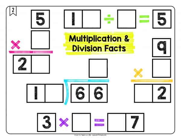 Math Tiles: Multiplication and Division Facts • Teacher Thrive