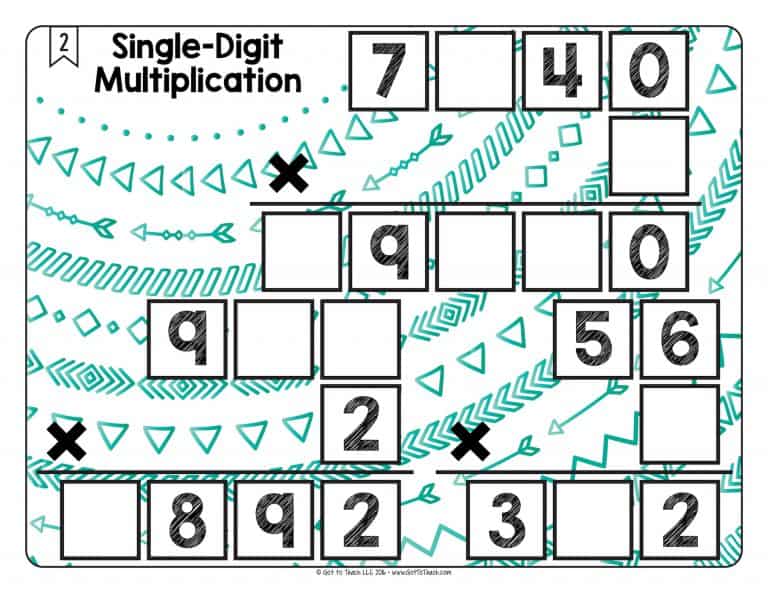 Math Tiles: Single-Digit Multiplication • Teacher Thrive