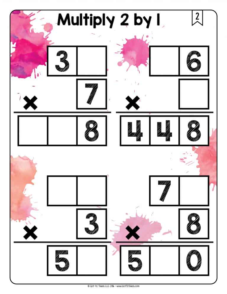 Math Tiles: Multiply 2 by 1 • Teacher Thrive
