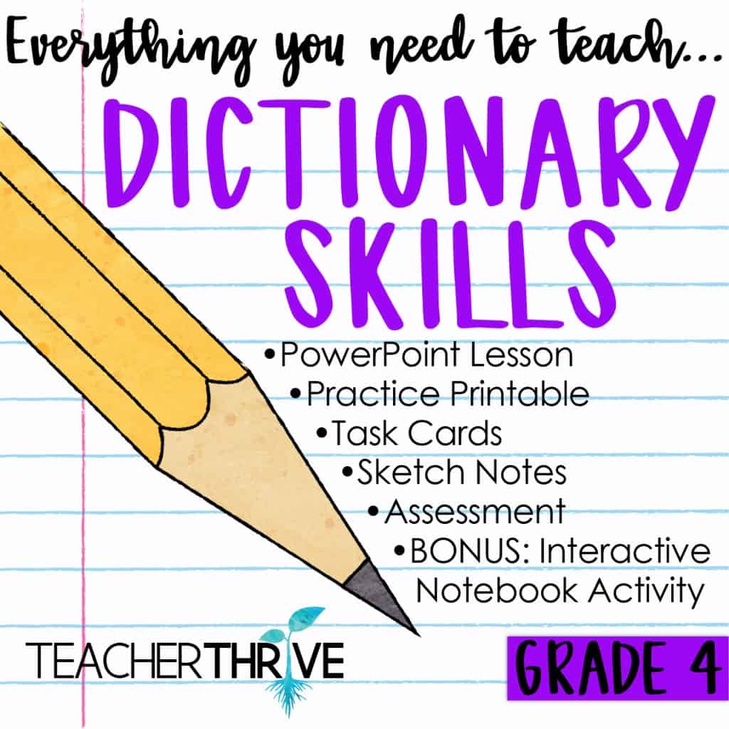 Fourth Grade Grammar: Dictionary Skills • Teacher Thrive