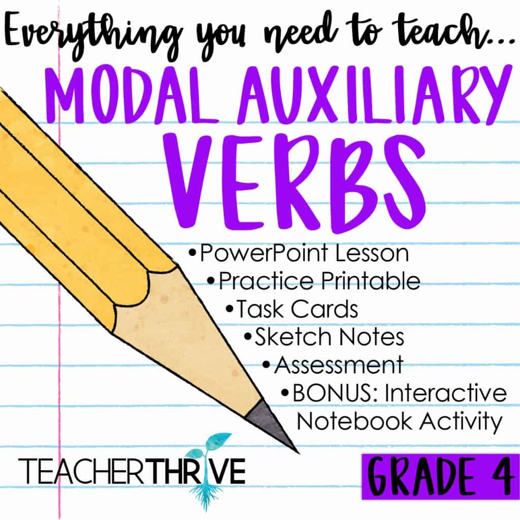 Fourth Grade Grammar: Modal Auxiliary Verbs (Helping Verbs) • Teacher ...