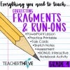 Fourth Grade Grammar: Correcting Fragments and Run-ons • Teacher Thrive