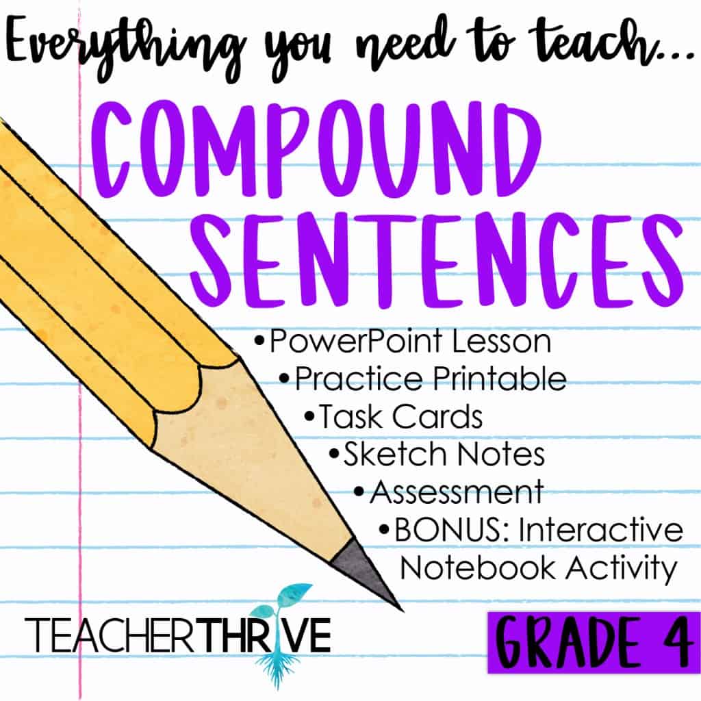 Fourth Grade Grammar: Compound Sentences and Coordinating Conjunctions ...