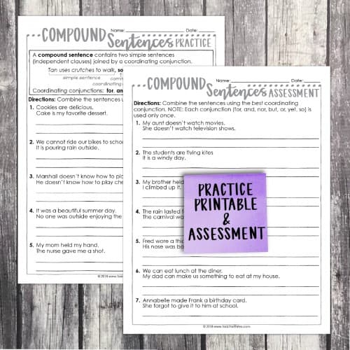 Fourth Grade Grammar: Compound Sentences and Coordinating Conjunctions ...