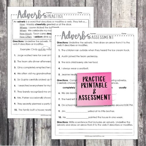 Third Grade Grammar: Adverbs • Teacher Thrive