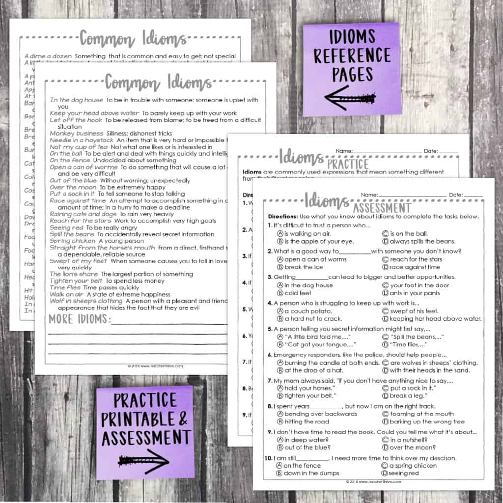 Fourth Grade Grammar: Idioms • Teacher Thrive