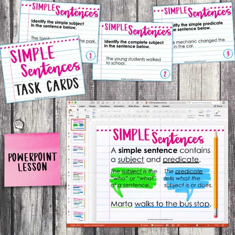 Third Grade Grammar: Simple Sentences • Teacher Thrive
