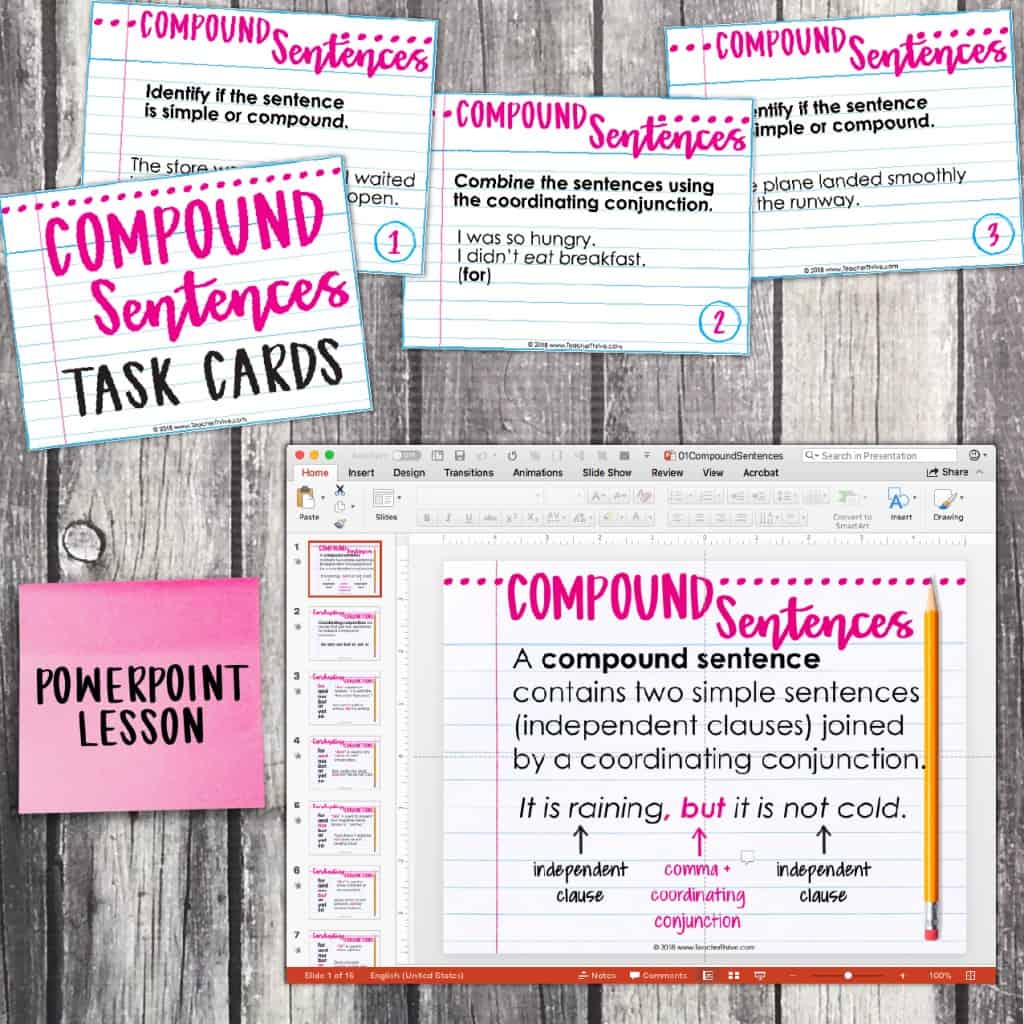 Third Grade Grammar: Compound Sentences • Teacher Thrive