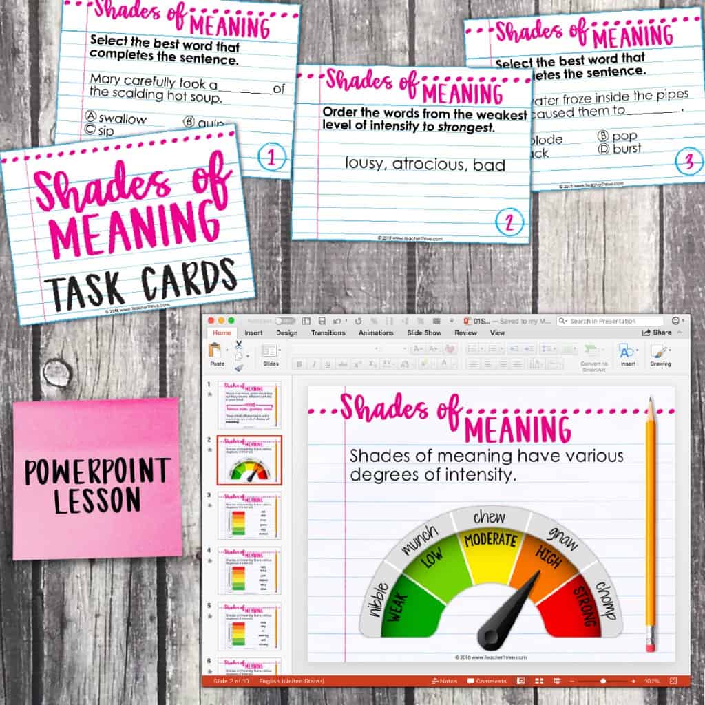 Third Grade Grammar: Shades of Meaning • Teacher Thrive