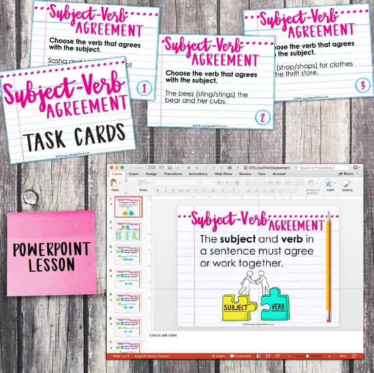 Third Grade Grammar: Subject Verb Agreement • Teacher Thrive