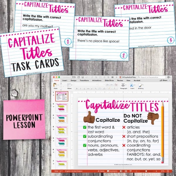 Third Grade Grammar: Capitalizing Titles • Teacher Thrive