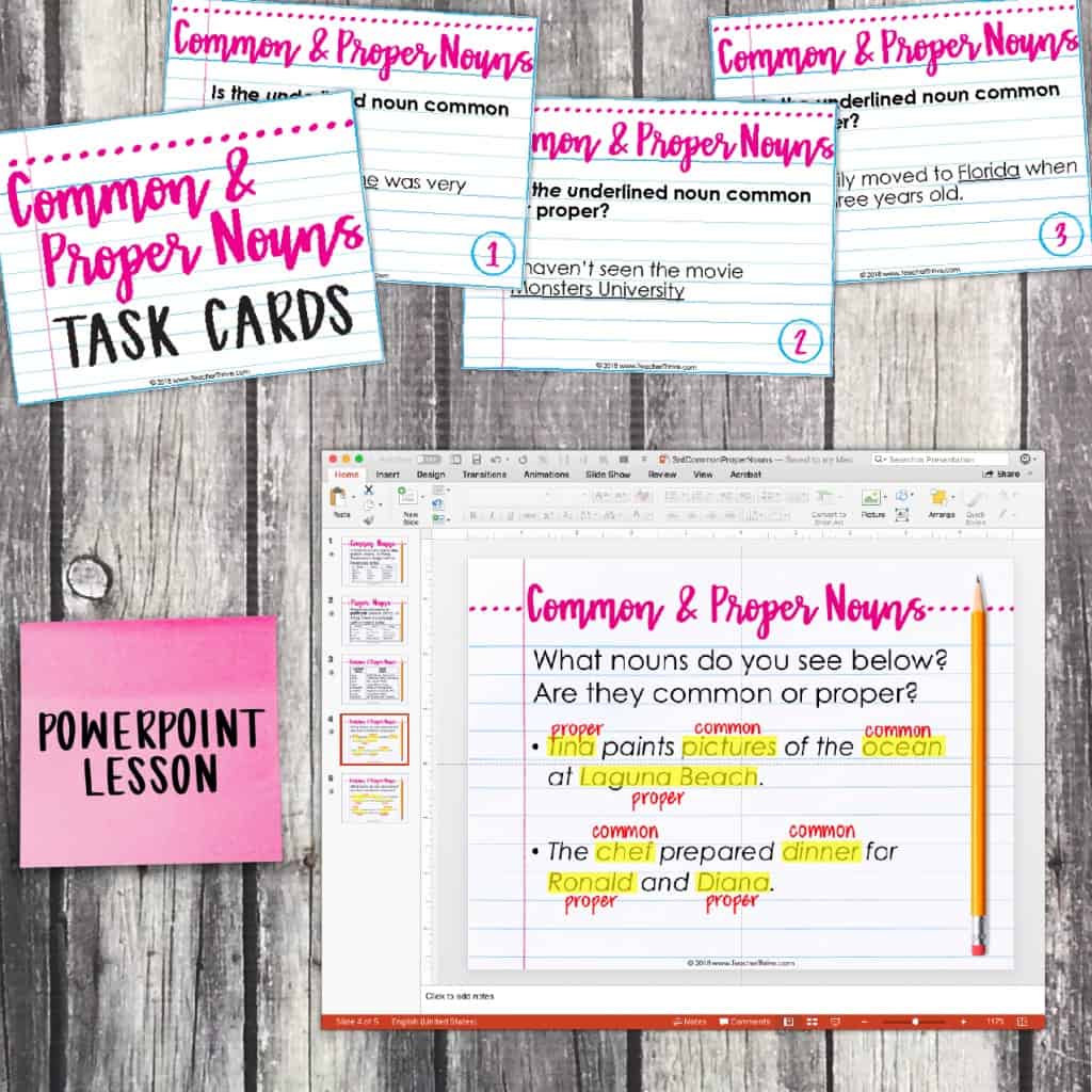 Third Grade Grammar: Common and Proper Nouns • Teacher Thrive
