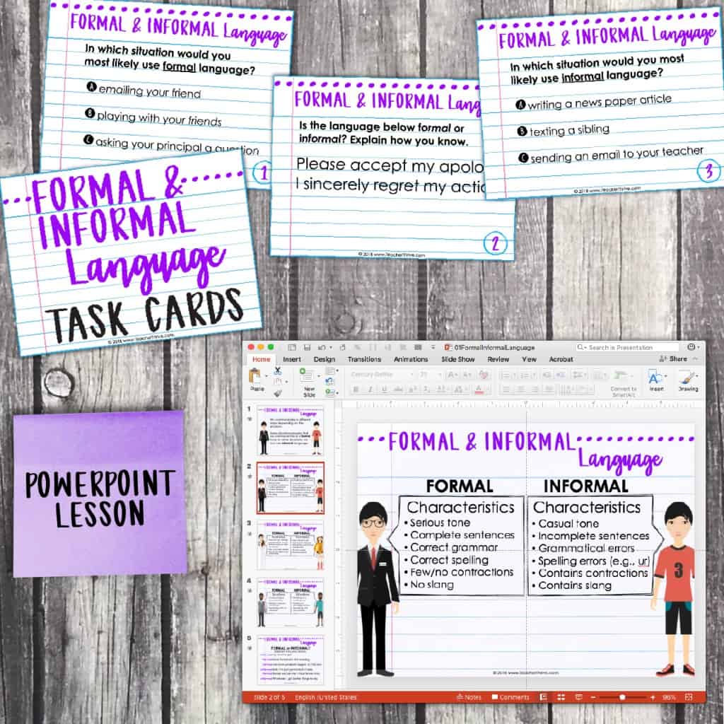 Fourth Grade Grammar: Formal and Informal Language • Teacher Thrive
