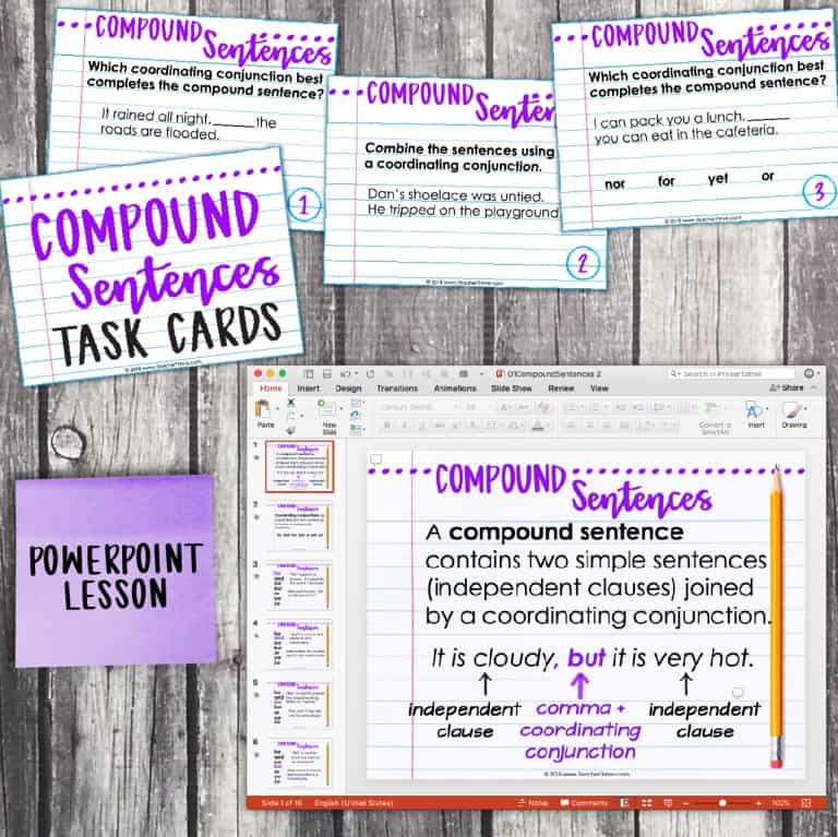 Fourth Grade Grammar: Compound Sentences and Coordinating Conjunctions ...