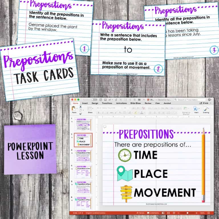 Fourth Grade Grammar: Types of Prepositions • Teacher Thrive
