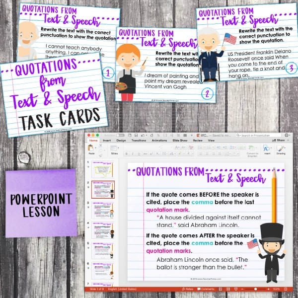 Fourth Grade Grammar: Quotations from Text and Speech • Teacher Thrive