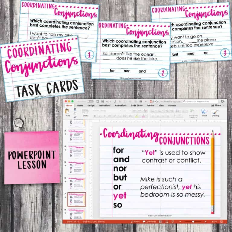 Third Grade Grammar: Coordinating Conjunctions • Teacher Thrive