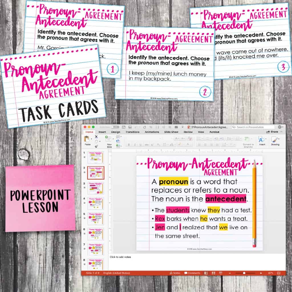 Third Grade Grammar: Pronoun-Antecedent Agreement • Teacher Thrive