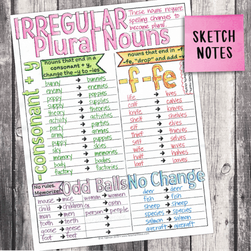 Third Grade Grammar: Irregular Plural Nouns • Teacher Thrive