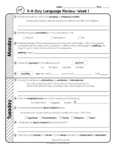 7th Grade Daily Language Spiral Review • Teacher Thrive