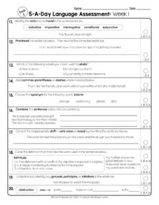 8th Grade Weekly Language Assessments • Teacher Thrive