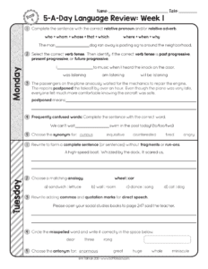 4th Grade Daily Language Spiral Review • Teacher Thrive