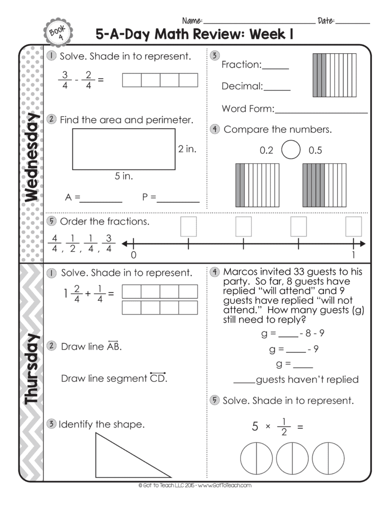 4th Grade Daily Math Spiral Review • Teacher Thrive