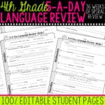 4th Grade Daily Language Spiral Review • Teacher Thrive